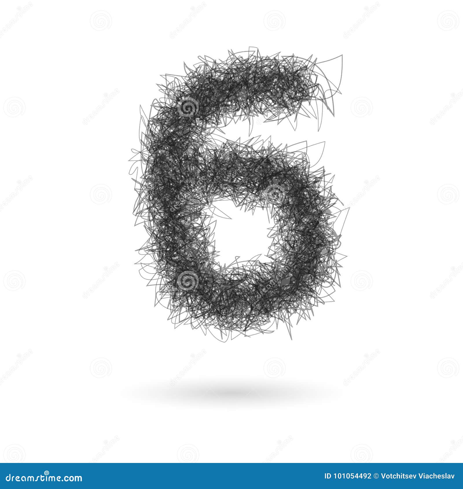 Vector scribble numbers stock vector. Illustration of character - 101054492