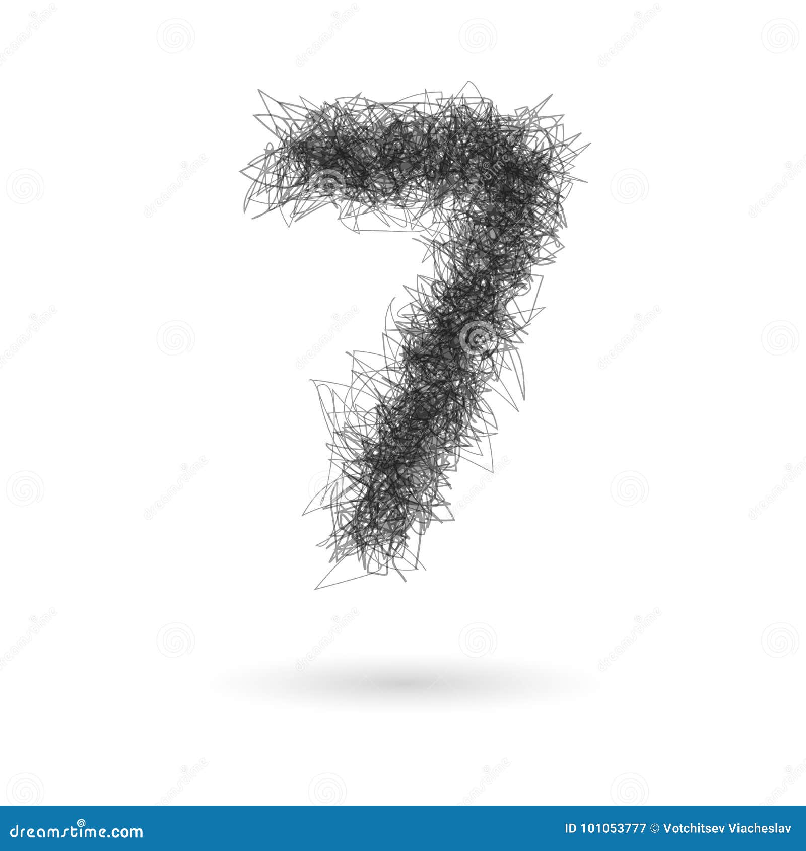 Vector scribble numbers stock vector. Illustration of digit - 101053777