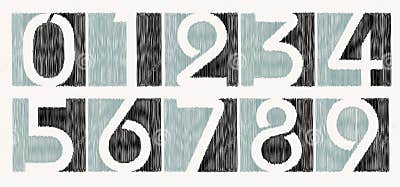 Vector Scribbled Number Set Stock Vector - Illustration of design ...