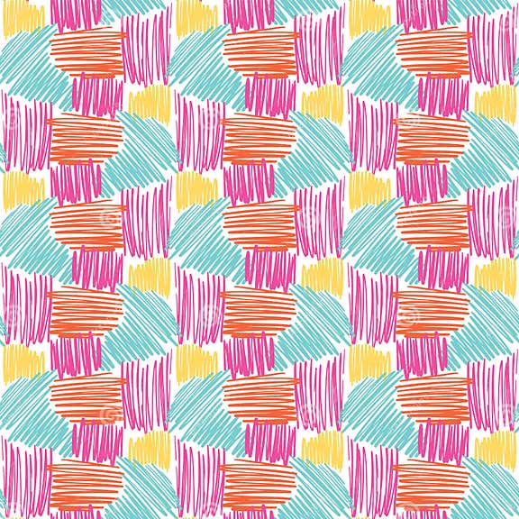 Vector Scribbles Colored Pencils Hatching Hand Drawn Doodle Seamless ...