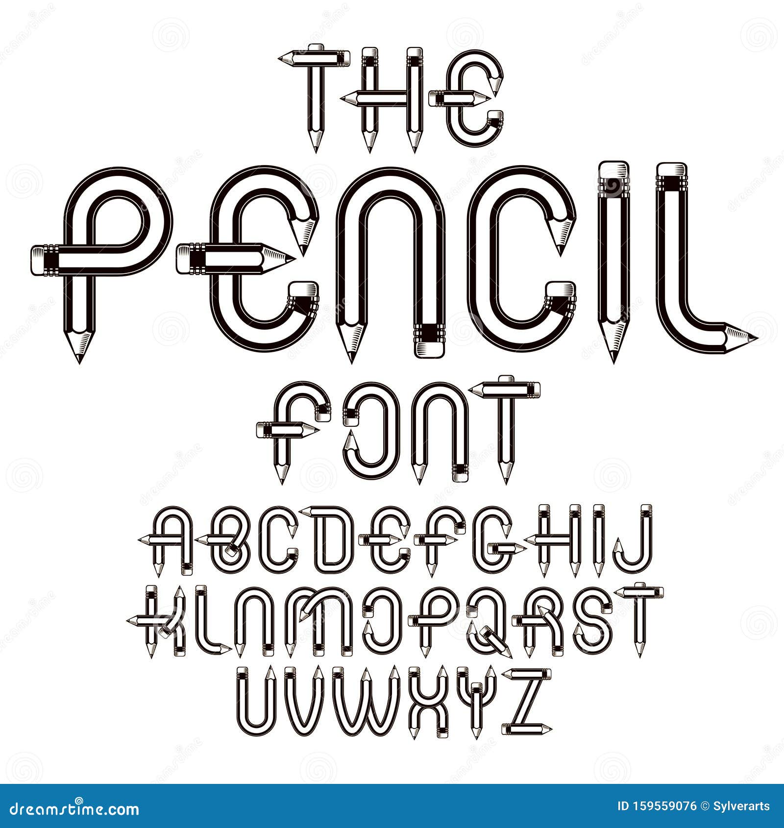 Vector Script, Modern Alphabet Letters Set Constructed with Sharp ...