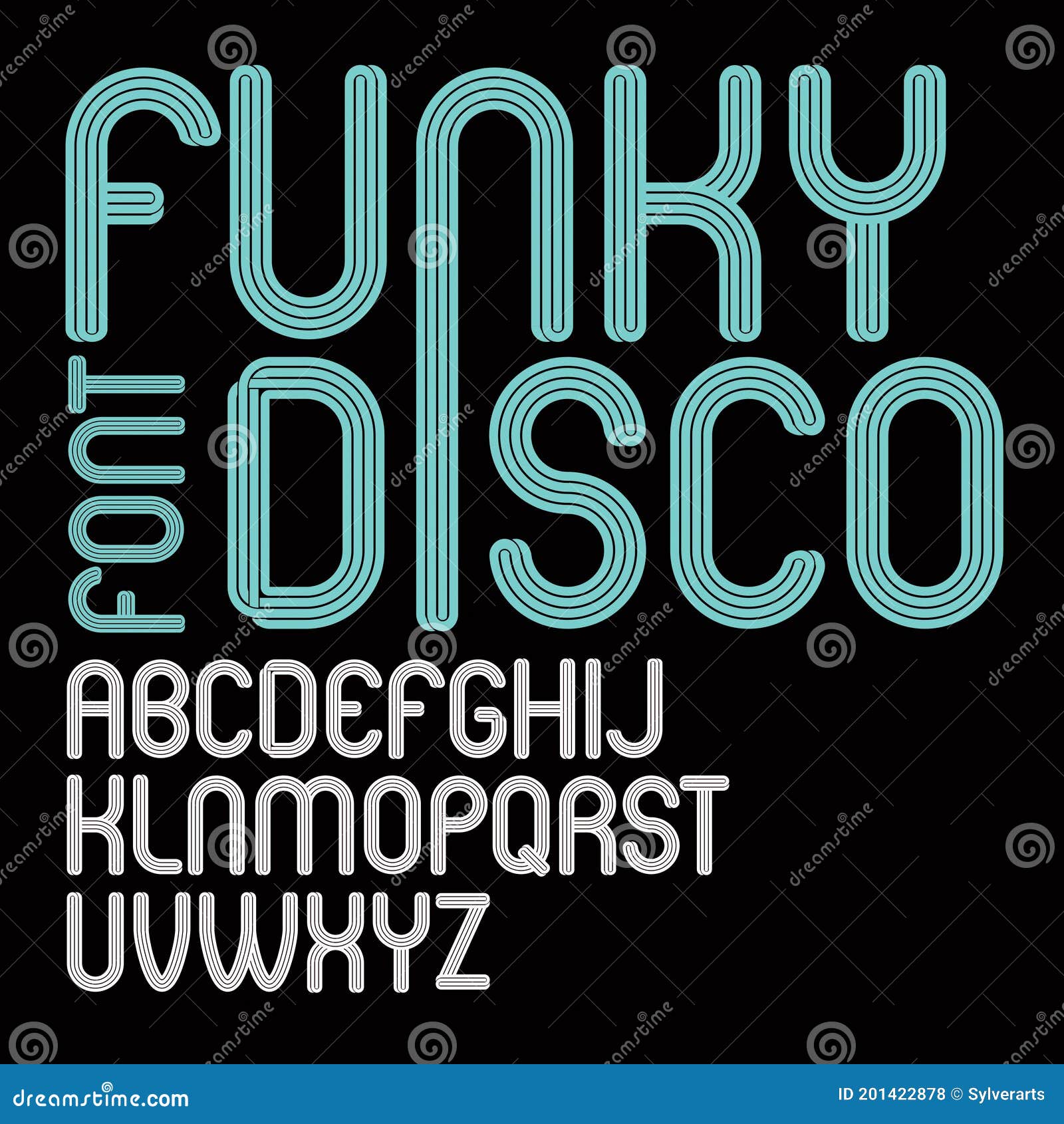 Vector Script, Modern Freaky Alphabet Letters Set, for Use As Retro ...