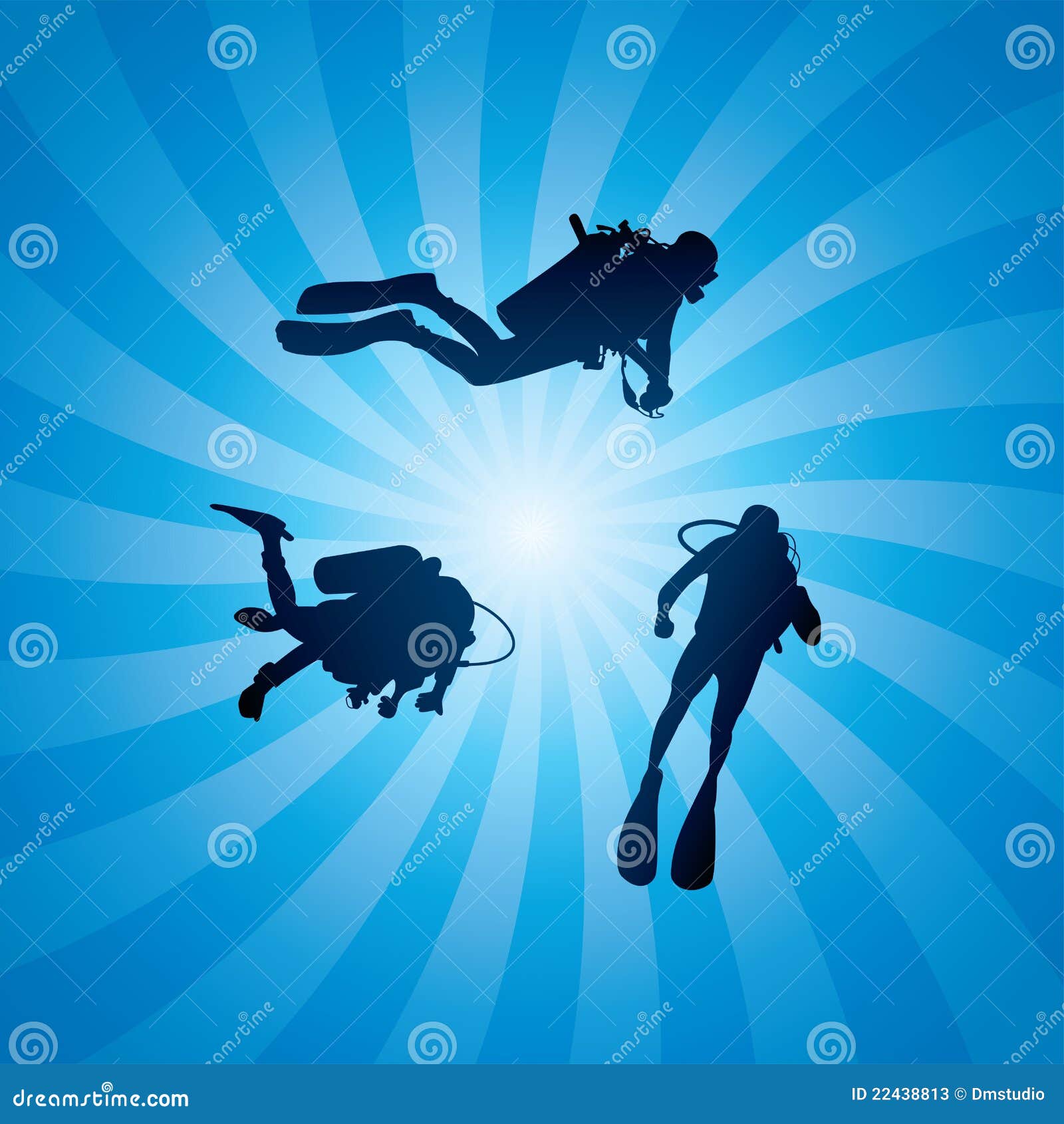 Vector Scuba Divers Underwater Stock Vector - Illustration of diver ...