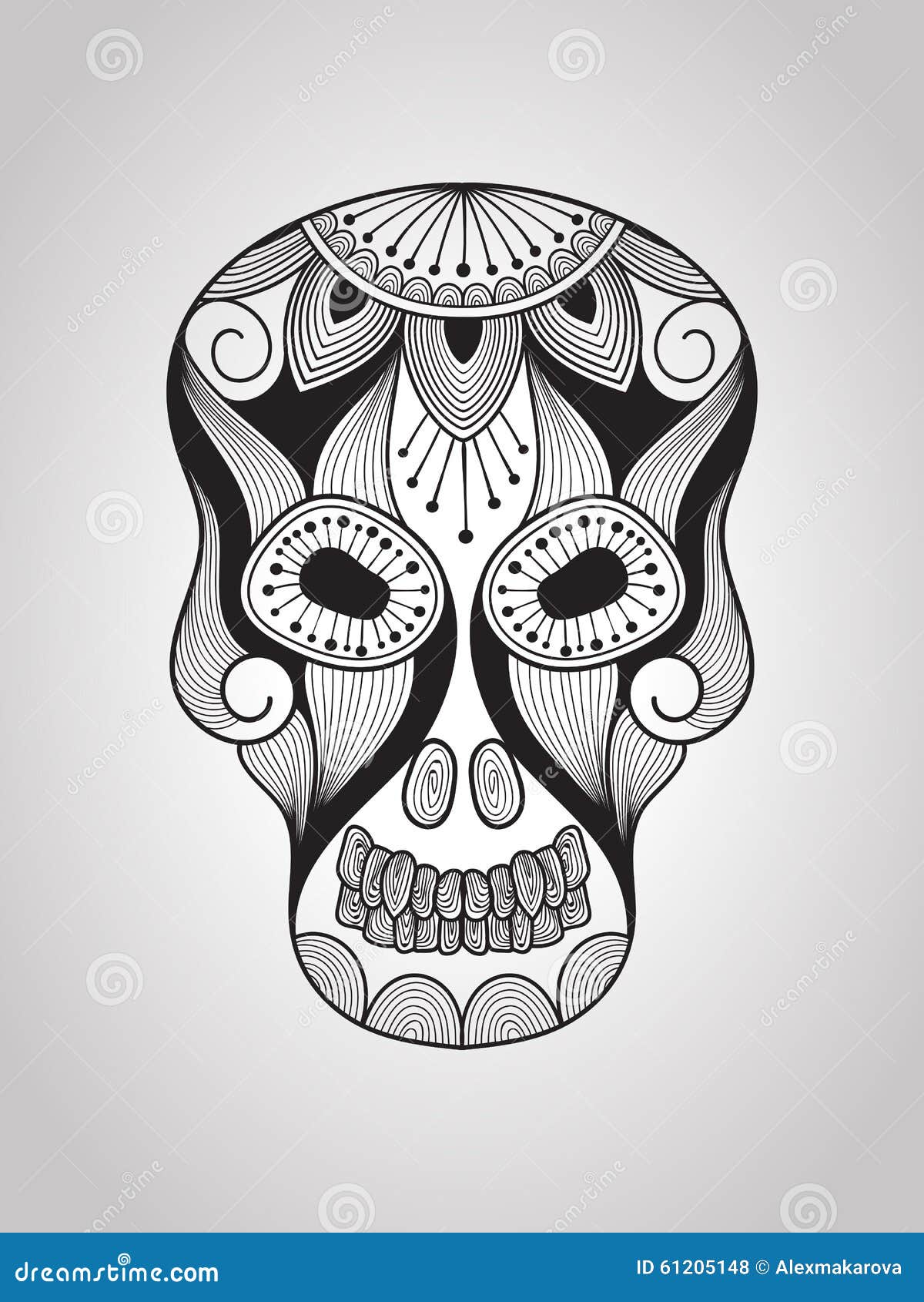 Vector Scull stock vector. Illustration of evil, isolated - 61205148