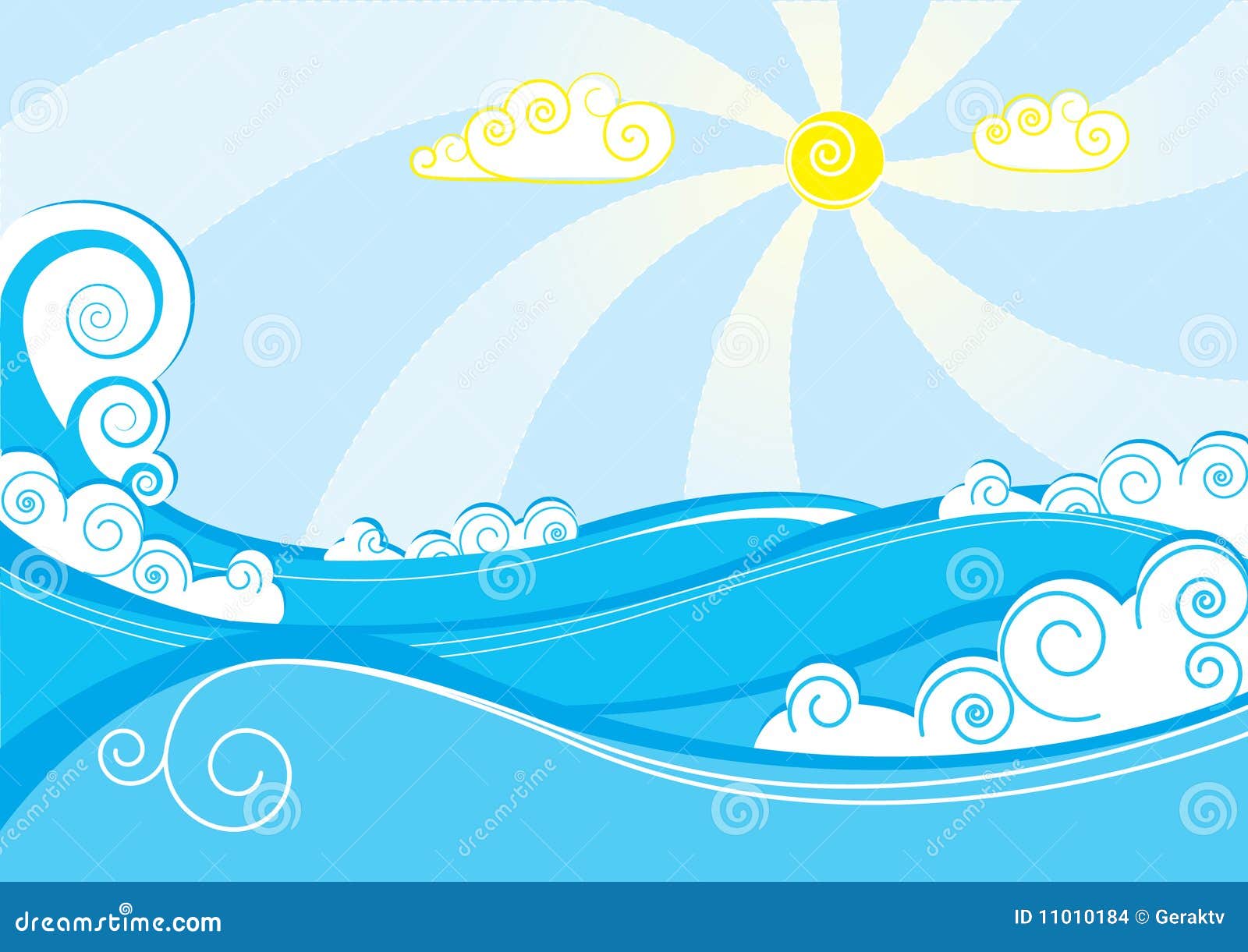 Vector sea stock vector. Illustration of pattern, water - 11010184