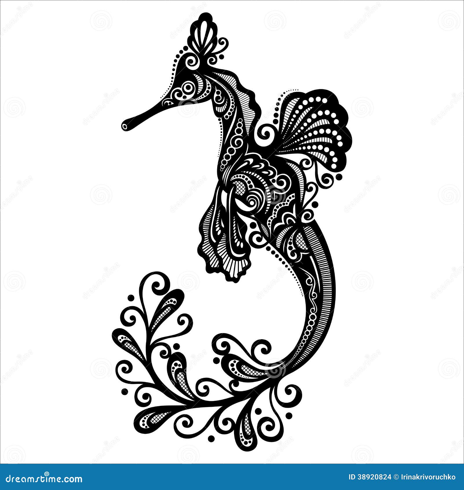 Vector Sea Dragon stock vector. Illustration of curl - 38920824