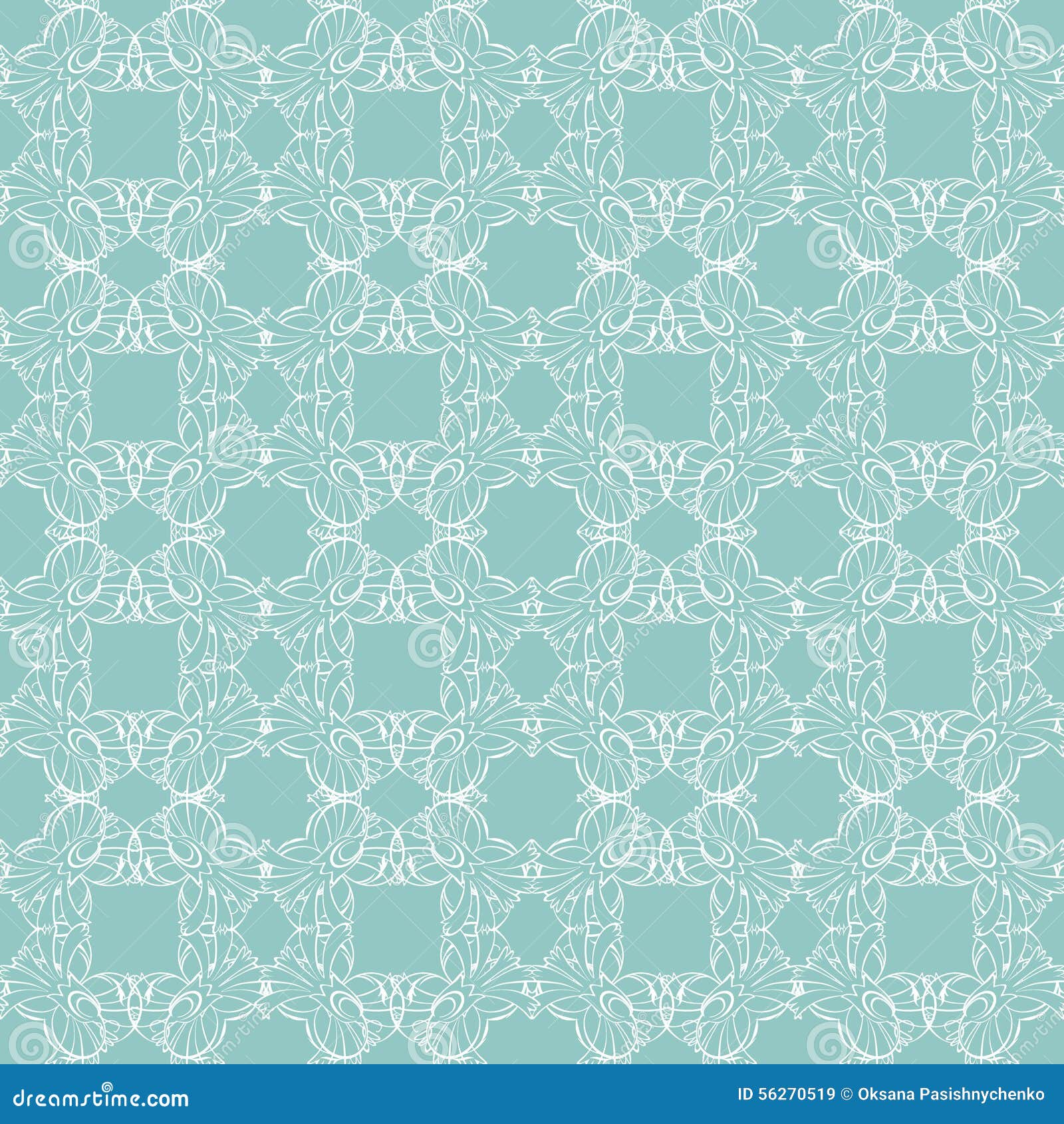 Vector Sea Green Abstract Drawing Seamless Pattern Stock Vector ...