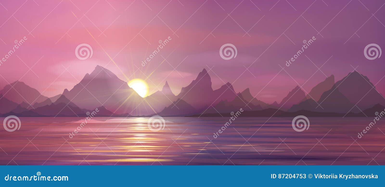 Vector sea scene sunset. stock vector. Illustration of resort - 87204753