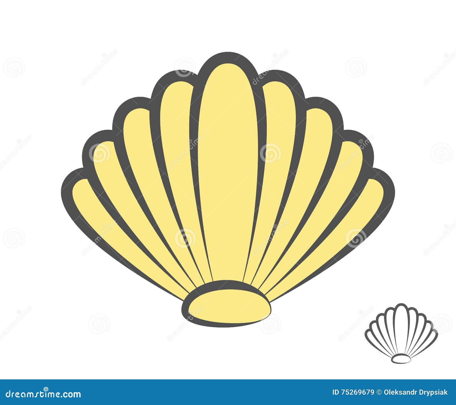 Vector Sea Shell Logo or Icon Stock Vector - Illustration of nautical ...