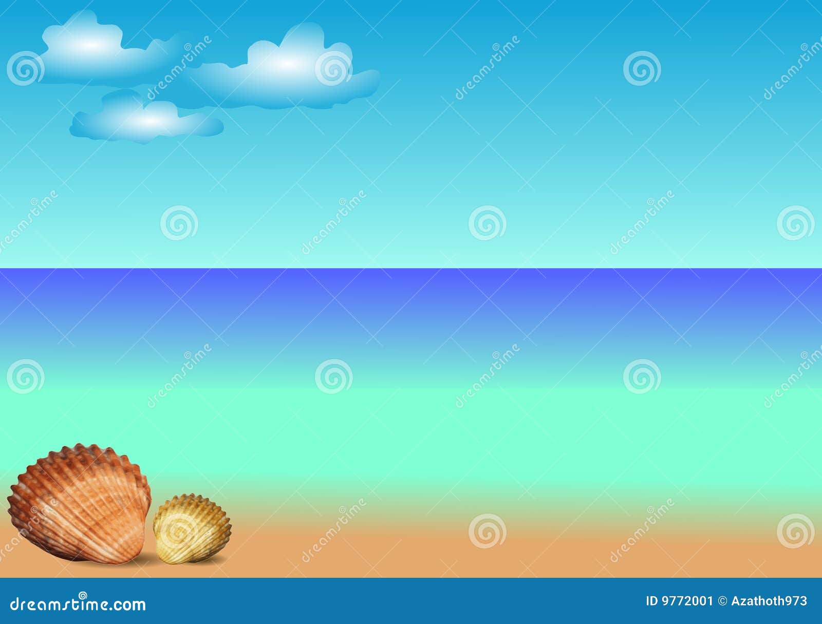 Vector Sea Template with Shells Stock Vector - Illustration of vacation ...