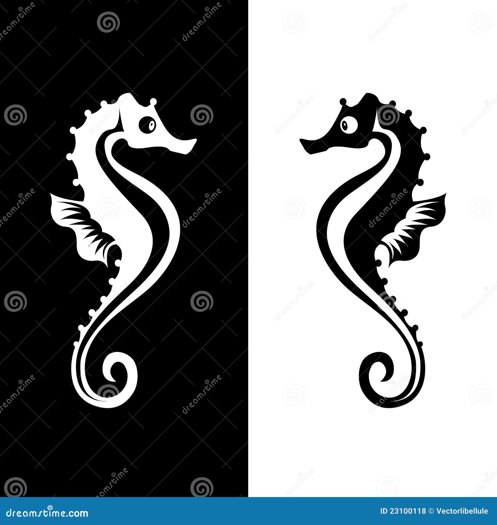Vector seahorse stock vector. Illustration of logo, aqua - 23100118