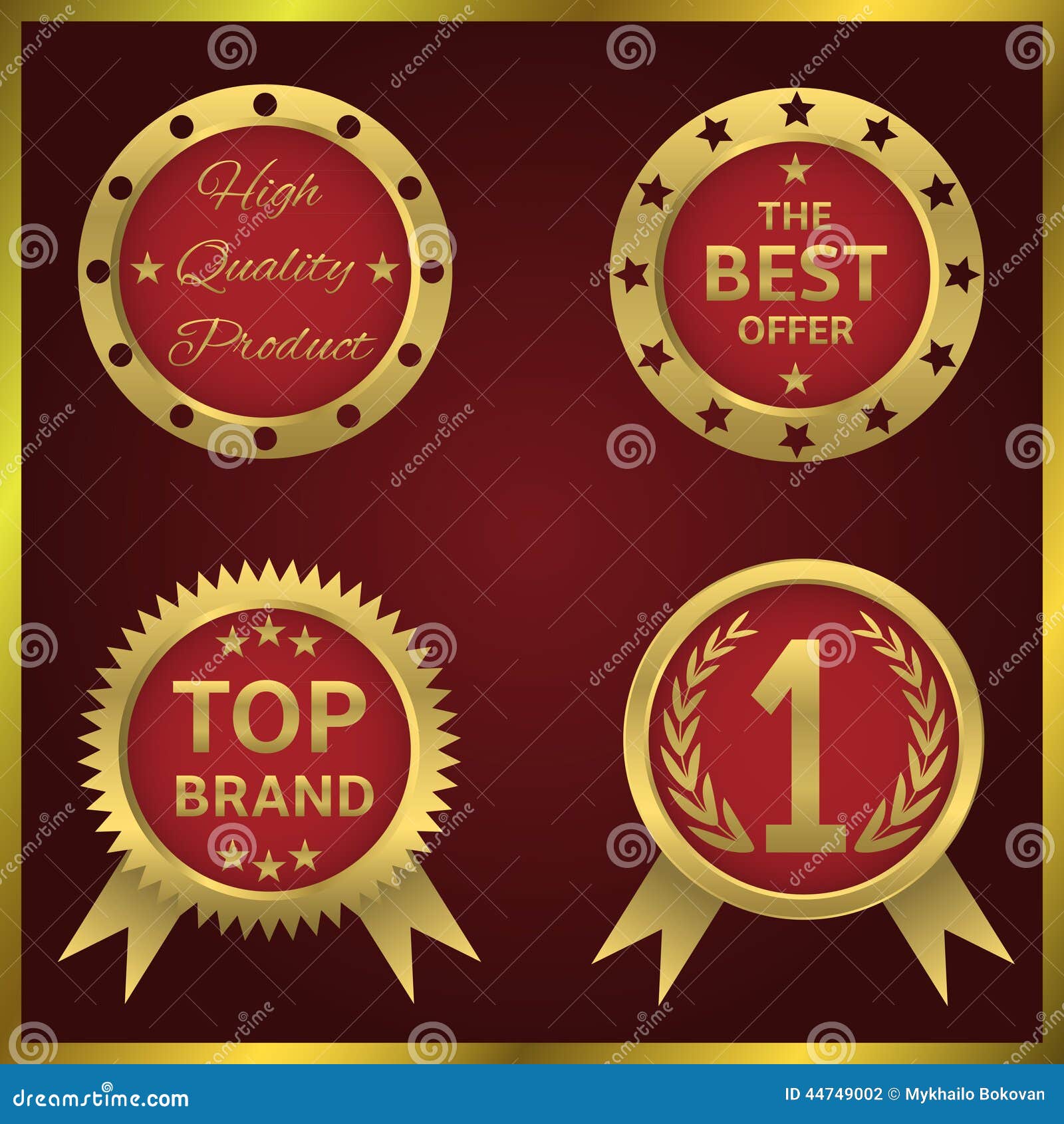 Vector seals-stickers set stock vector. Illustration of button - 44749002