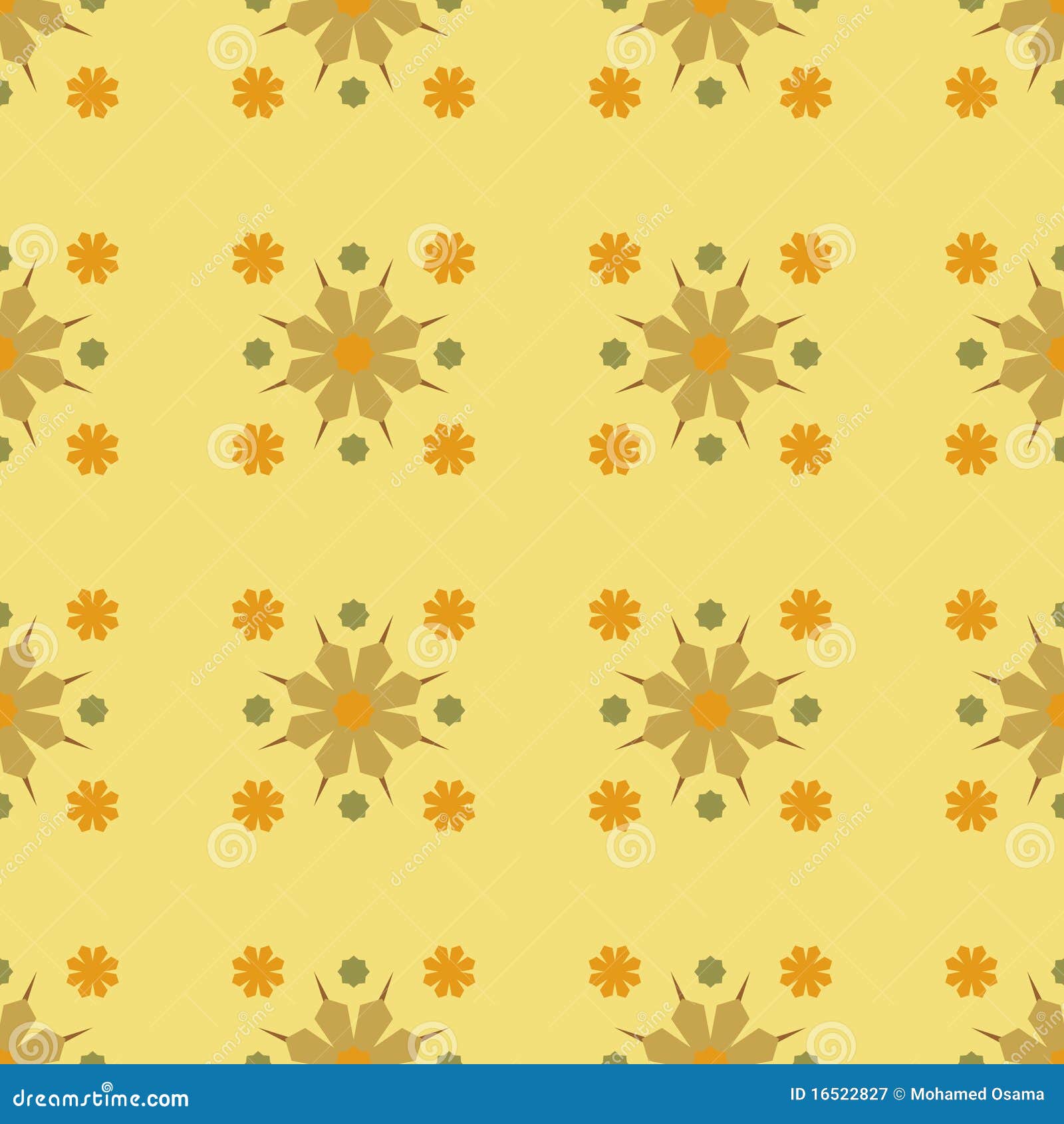 Vector Seamles Geometric Yellow Flower Pattern Stock Vector ...