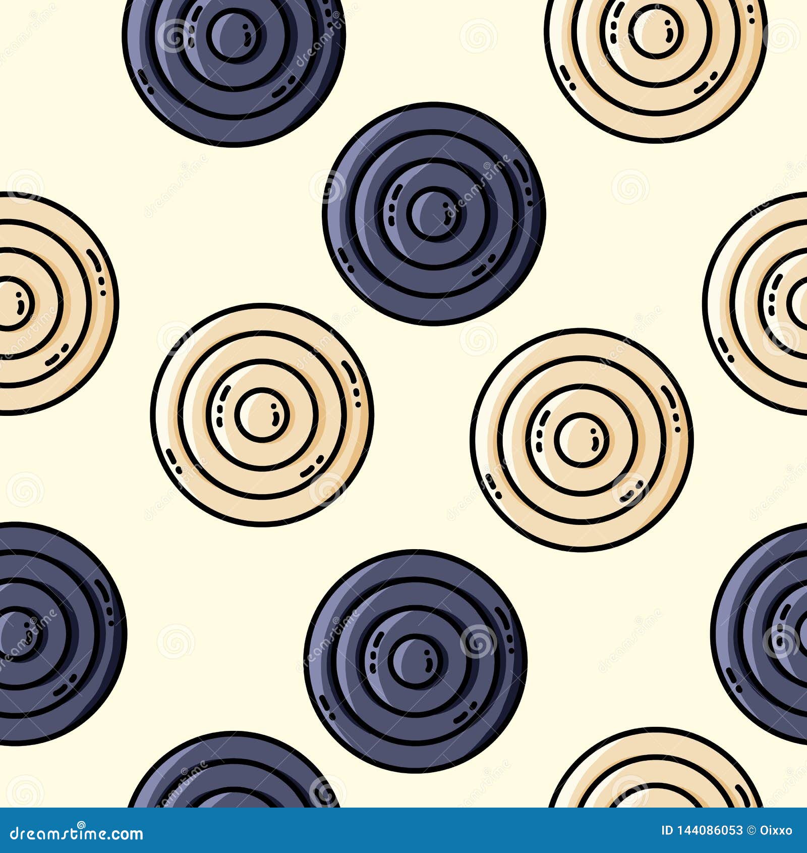 Vector Seamles Pattern with Circles in Retro Colors Stock Vector ...