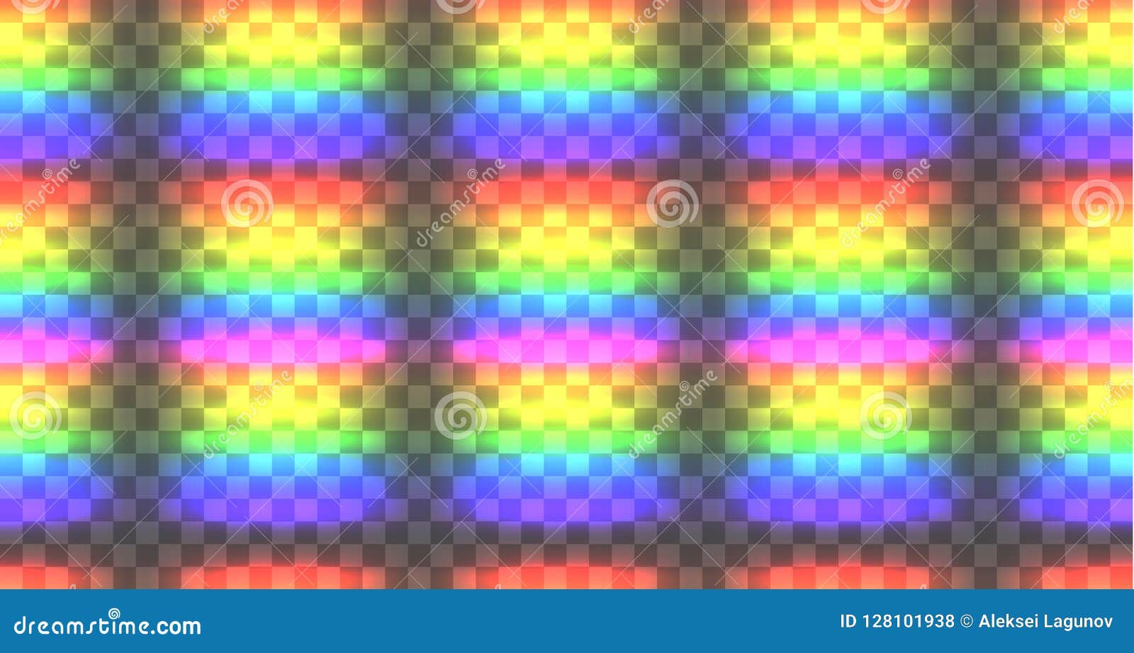 Vector Seamles Rainbow Pattern, Glowing Lights. Stock Vector ...