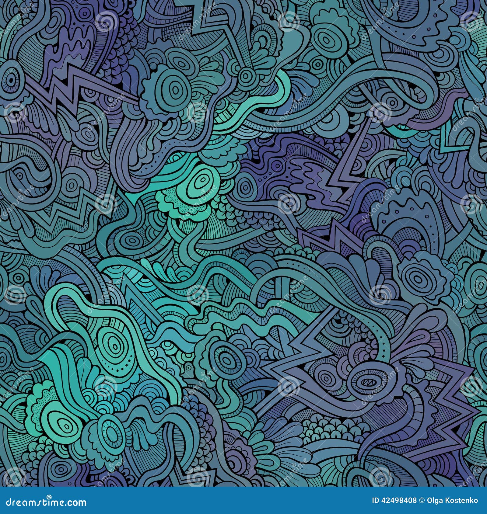 Vector Seamless Abstract Floral Decorative Pattern Stock Vector ...