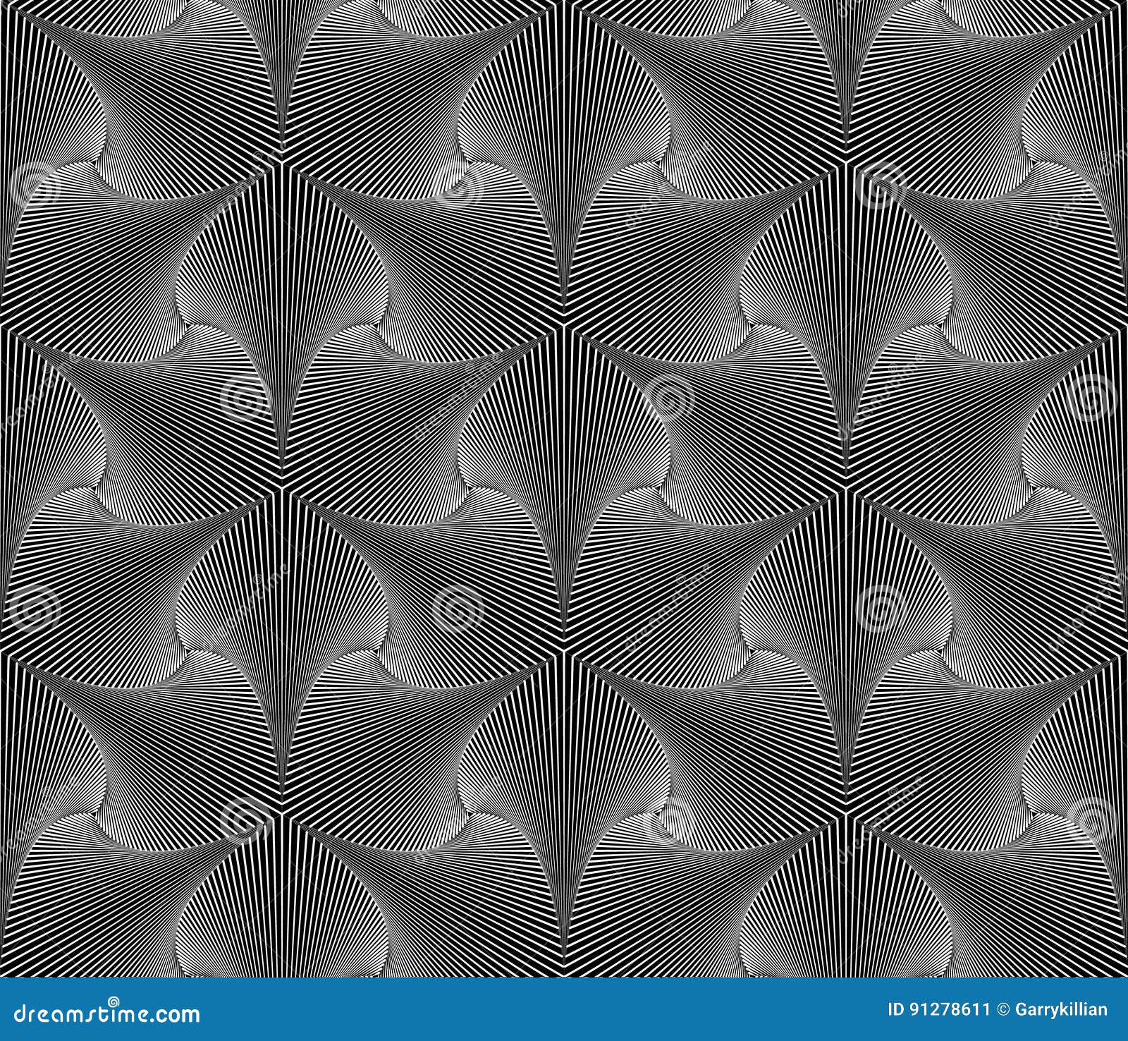 Vector Seamless Abstract Geometric Background. Optical Art. Engraving ...