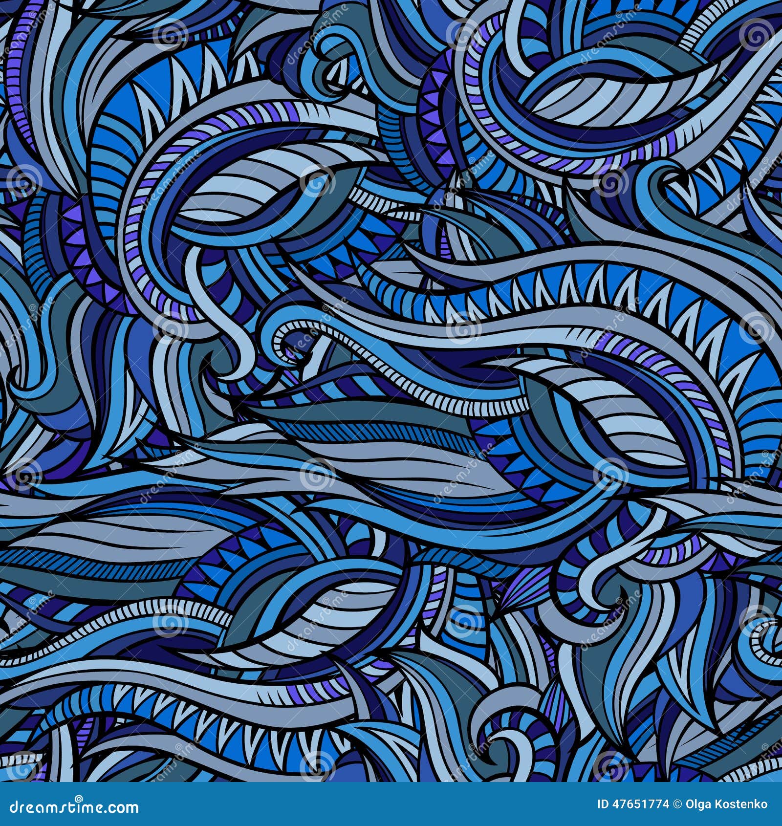 Vector Seamless Abstract Nature Pattern Stock Vector - Illustration of ...