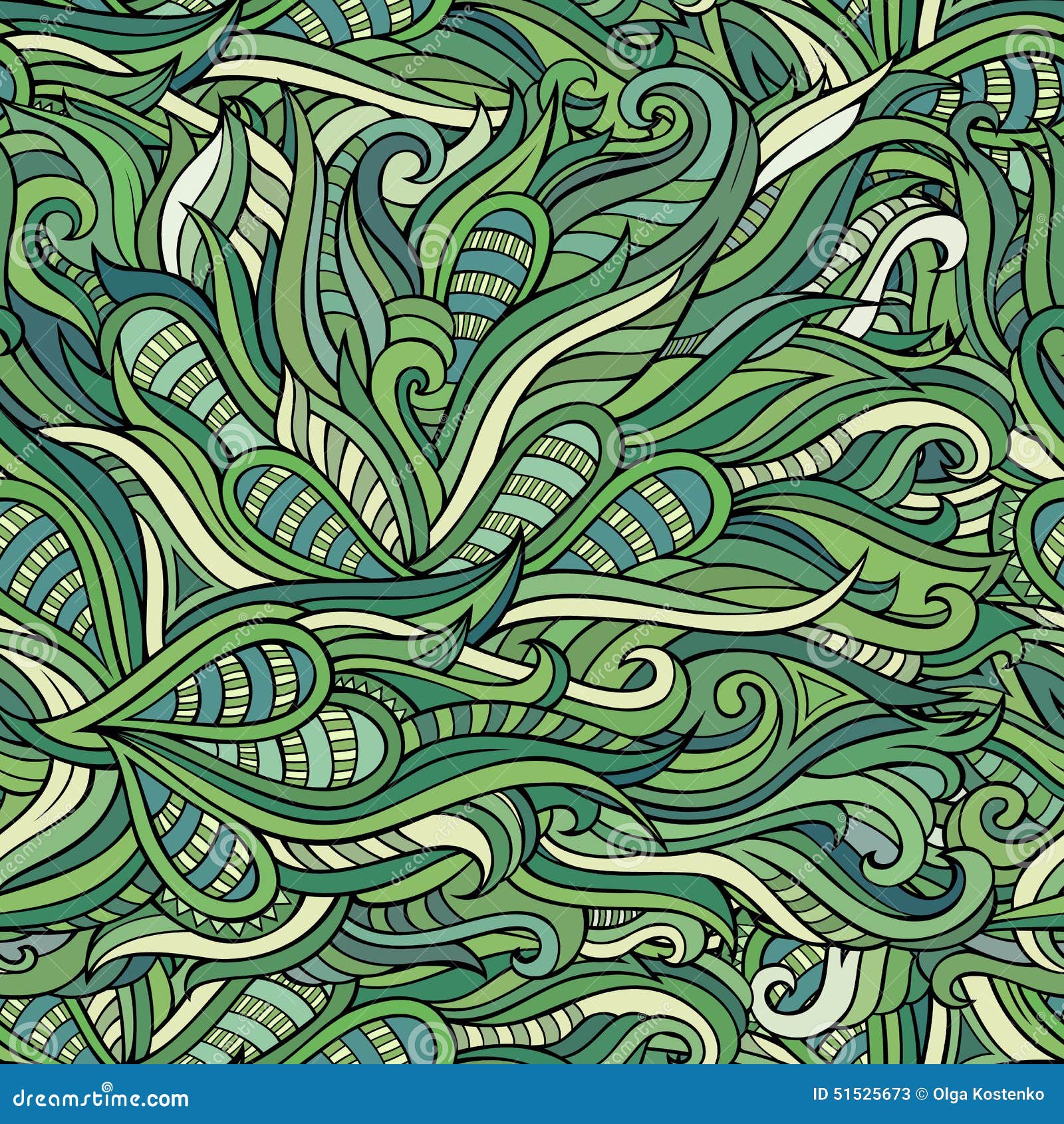 Vector Seamless Abstract Nature Pattern Stock Vector - Illustration of ...