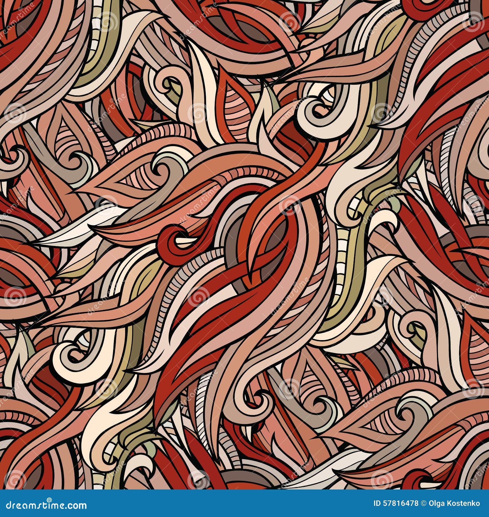 Vector Seamless Abstract Nature Pattern Stock Vector - Illustration of ...