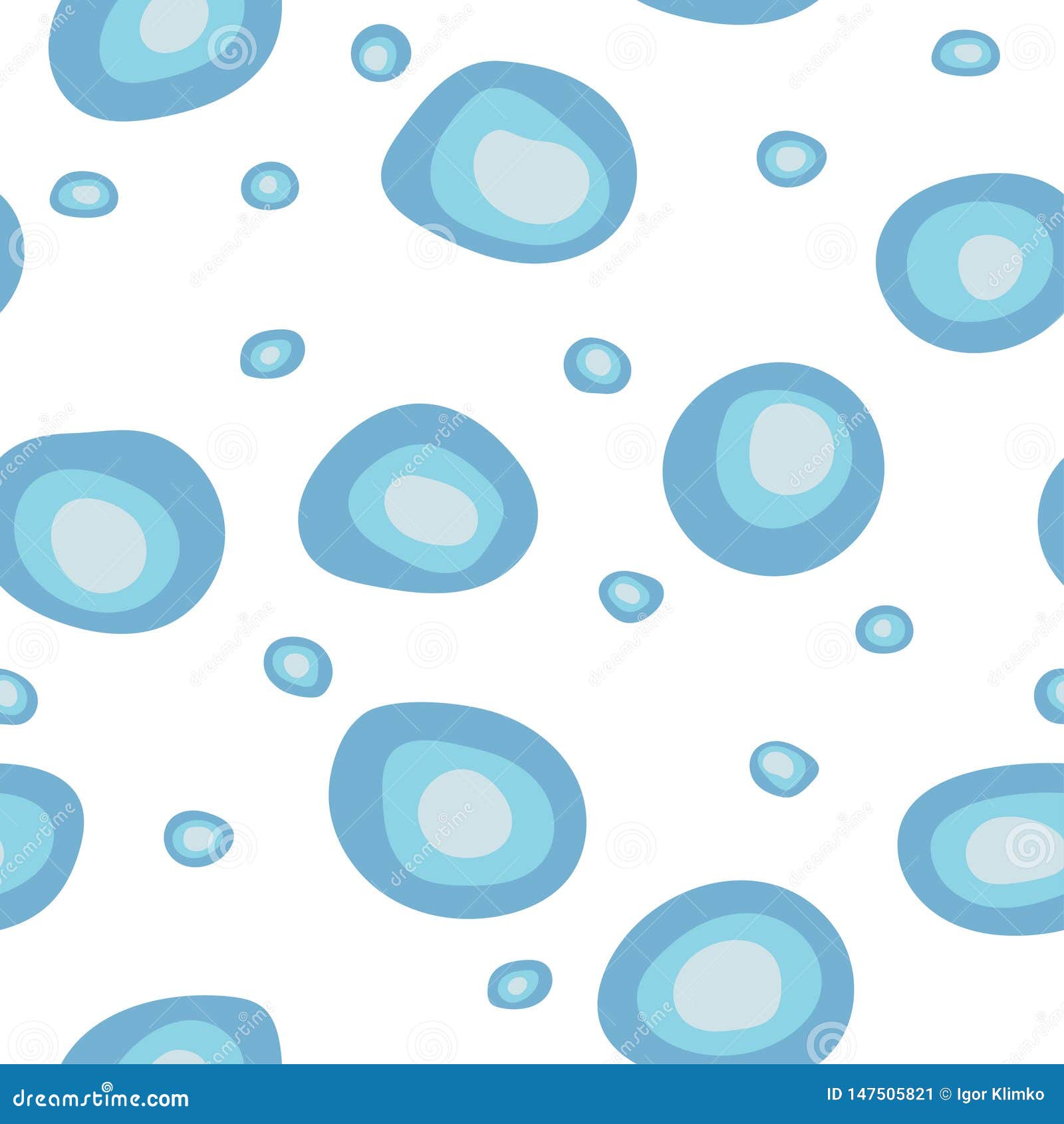 Vector Seamless Abstract Pattern of Blue Pebbles Stock Vector ...