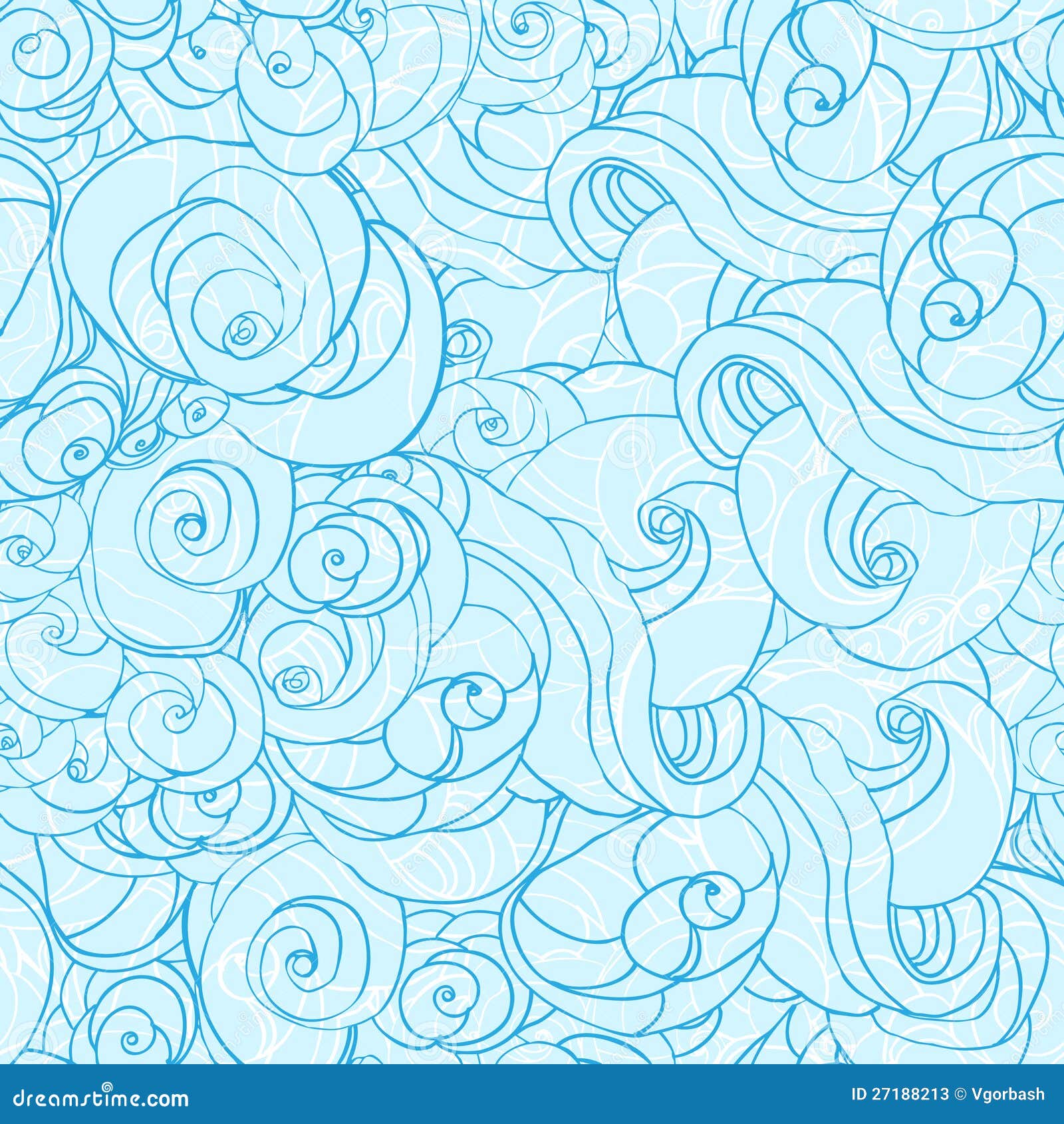 Vector Seamless Abstract Pattern with Clouds Stock Illustration ...