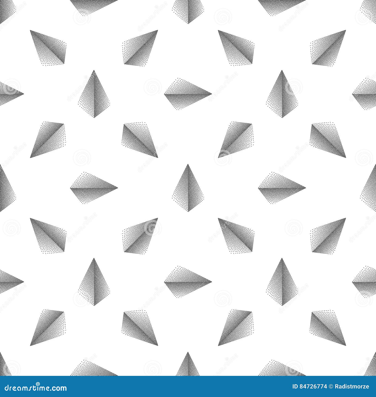Vector Seamless Abstract Pattern with Dotted Pyramid on a White ...
