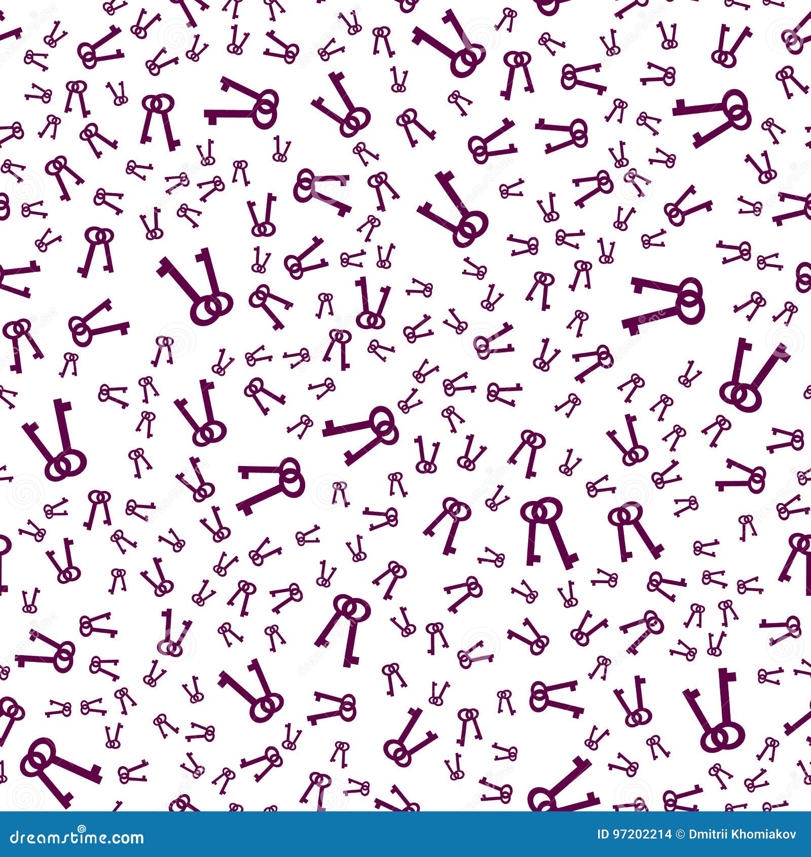 Vector Seamless Abstract Pattern. Purple Keys on White Background Stock ...