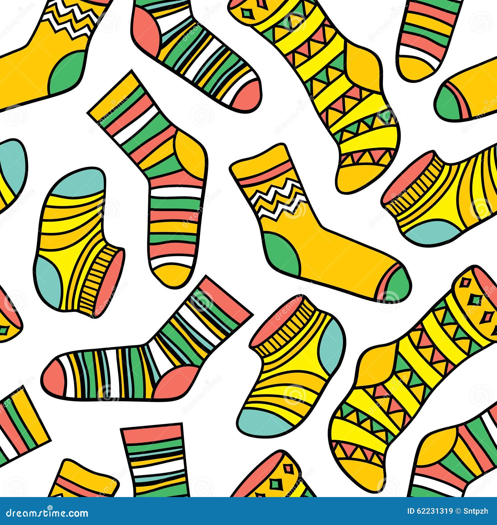 Vector Seamless Abstract Pattern with Socks Stock Vector - Illustration ...