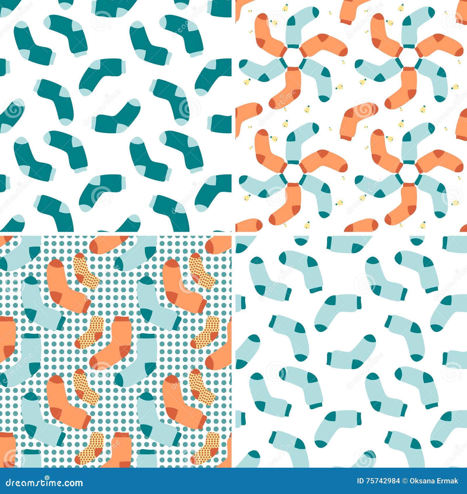 Vector Seamless Abstract Pattern with Socks Stock Vector - Illustration ...