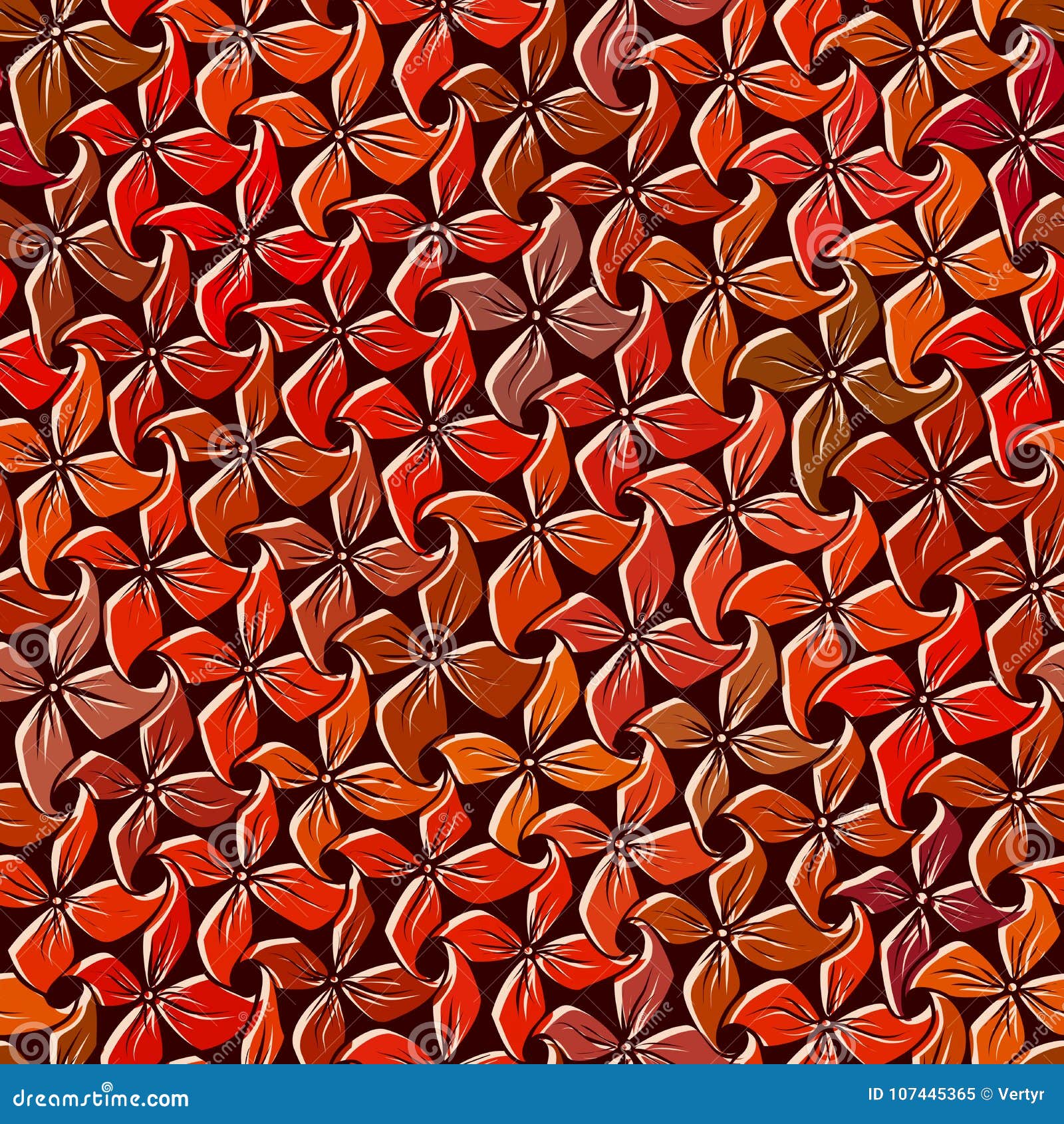 Seamless Abstract Red Pattern of Flowers. Stock Vector - Illustration ...