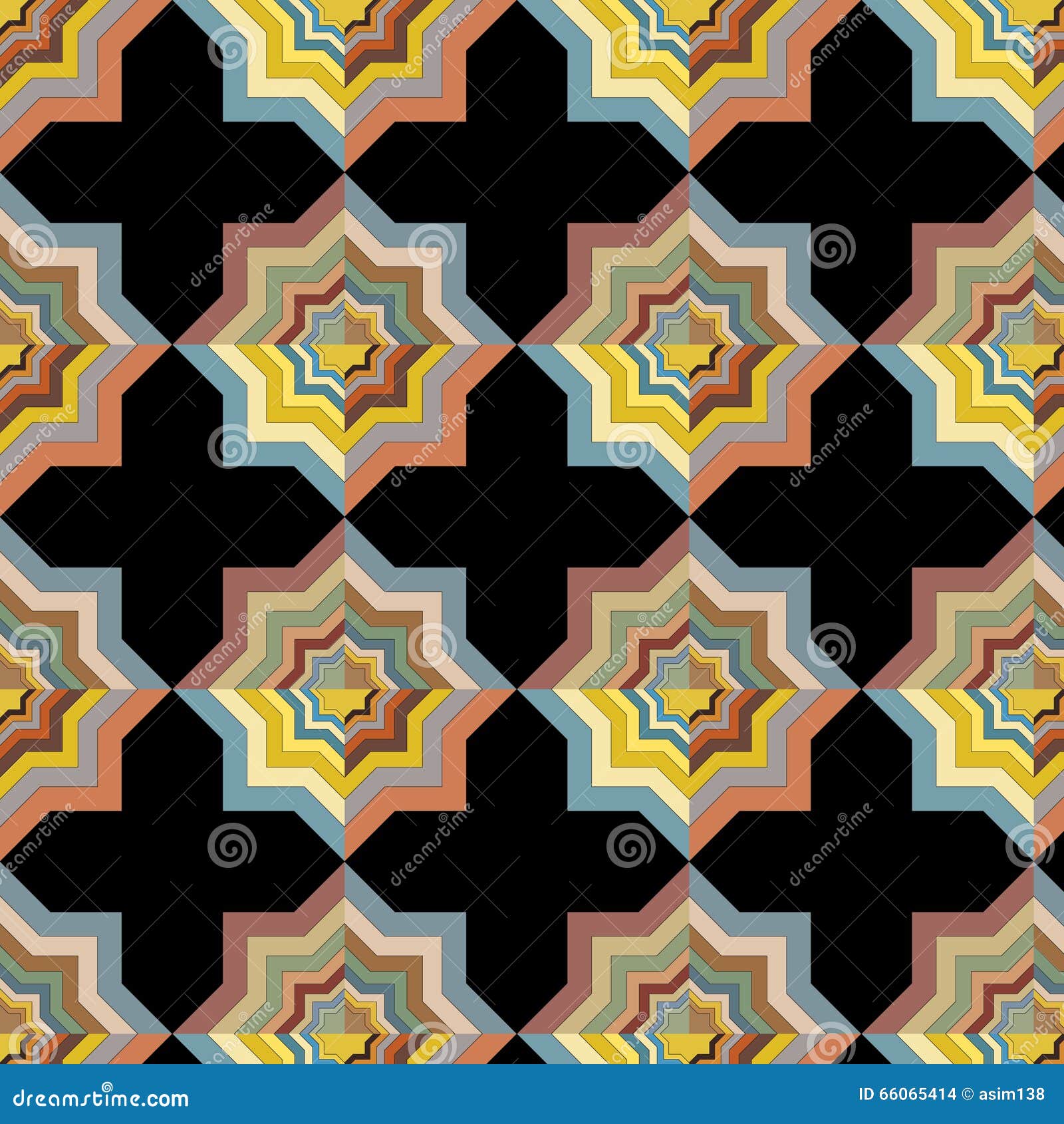 Vector Seamless Abstract Tile Repeating Colorful Optical Pattern on ...