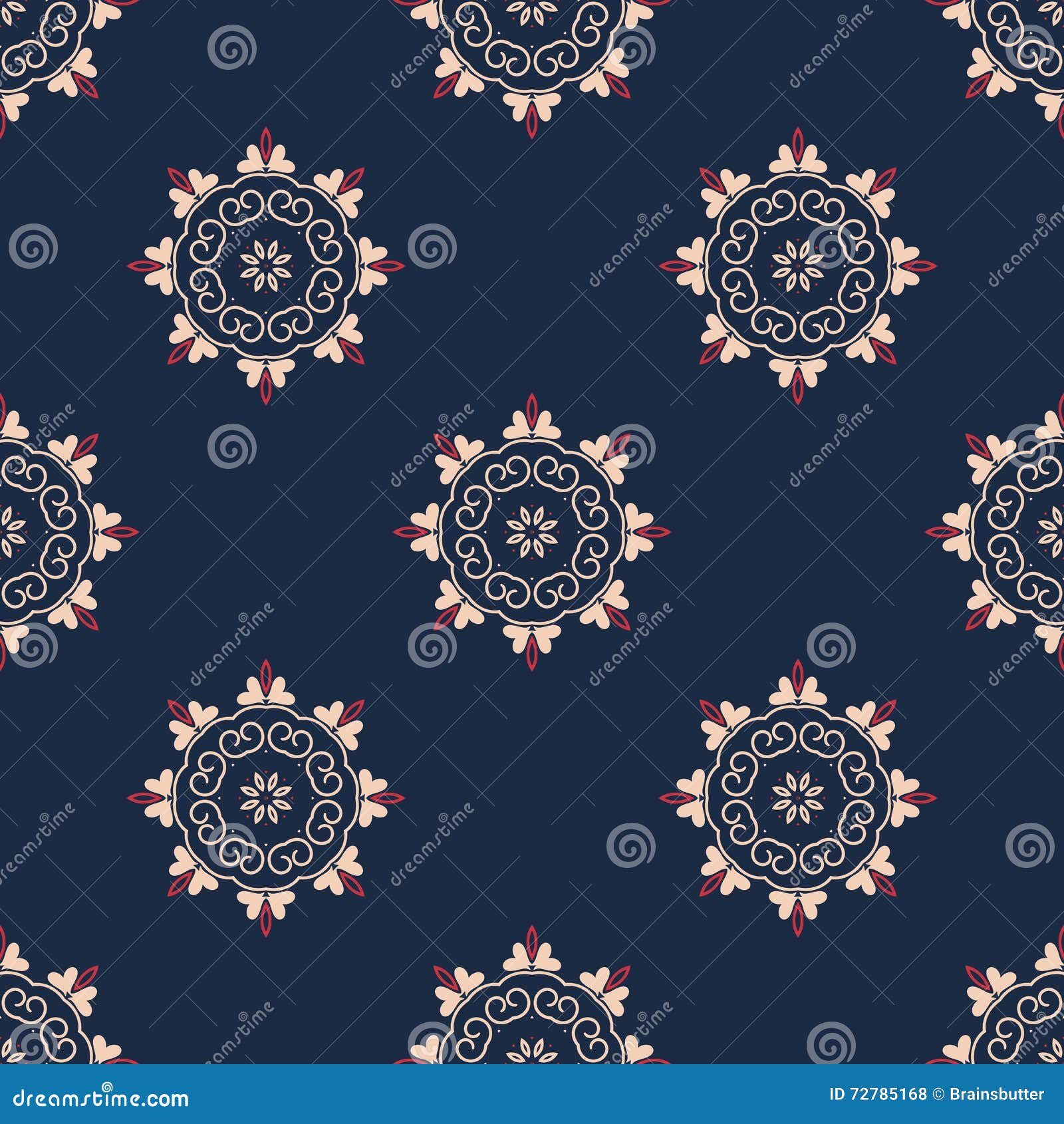 Vector Seamless Arabic Pattern with Rounded Elements. Background in ...
