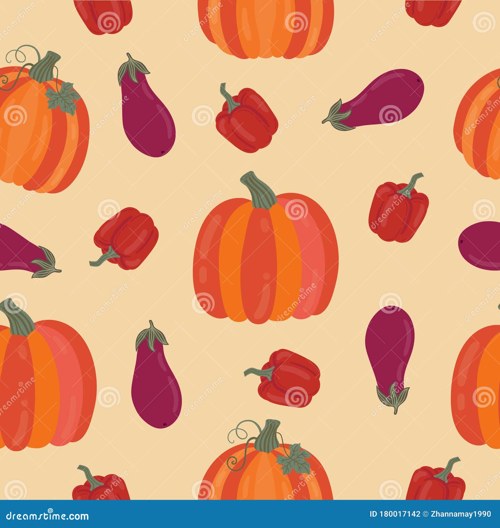 Seamless Vector Autumn Harvest Pattern Stock Vector - Illustration of ...