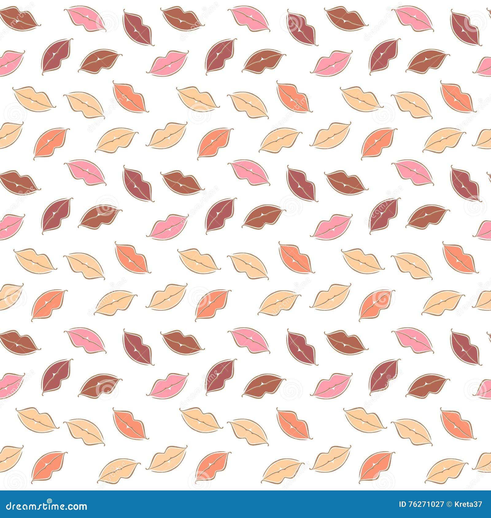Vector Seamless Background of Body Parts, Lips. Stock Vector ...