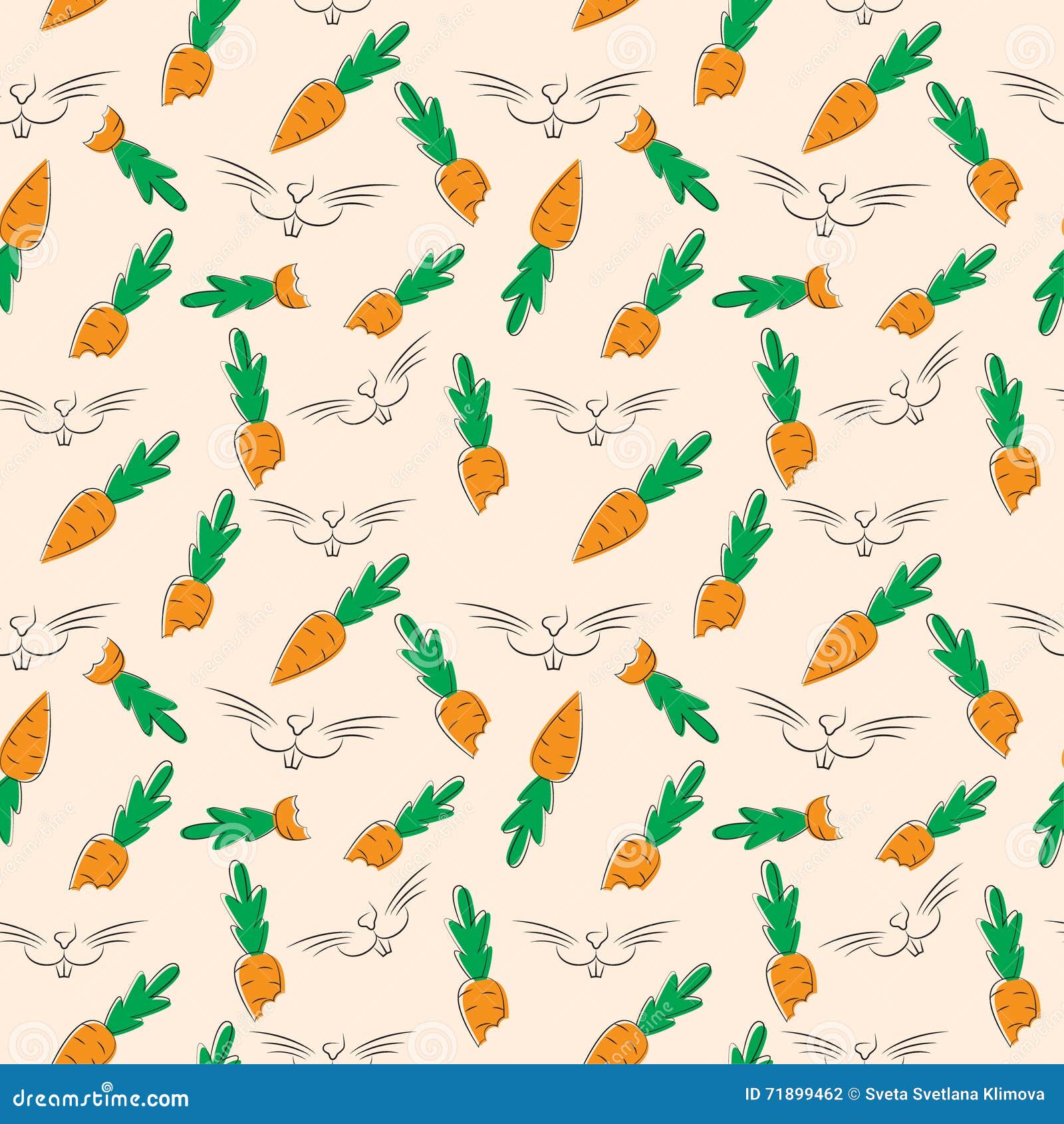 Vector Seamless Background.the Carrots and Bunny Stock Vector ...