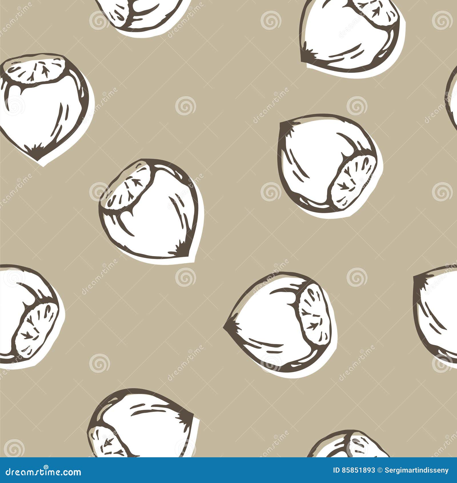 Vector Seamless Background with Chestnut Stock Vector - Illustration of ...