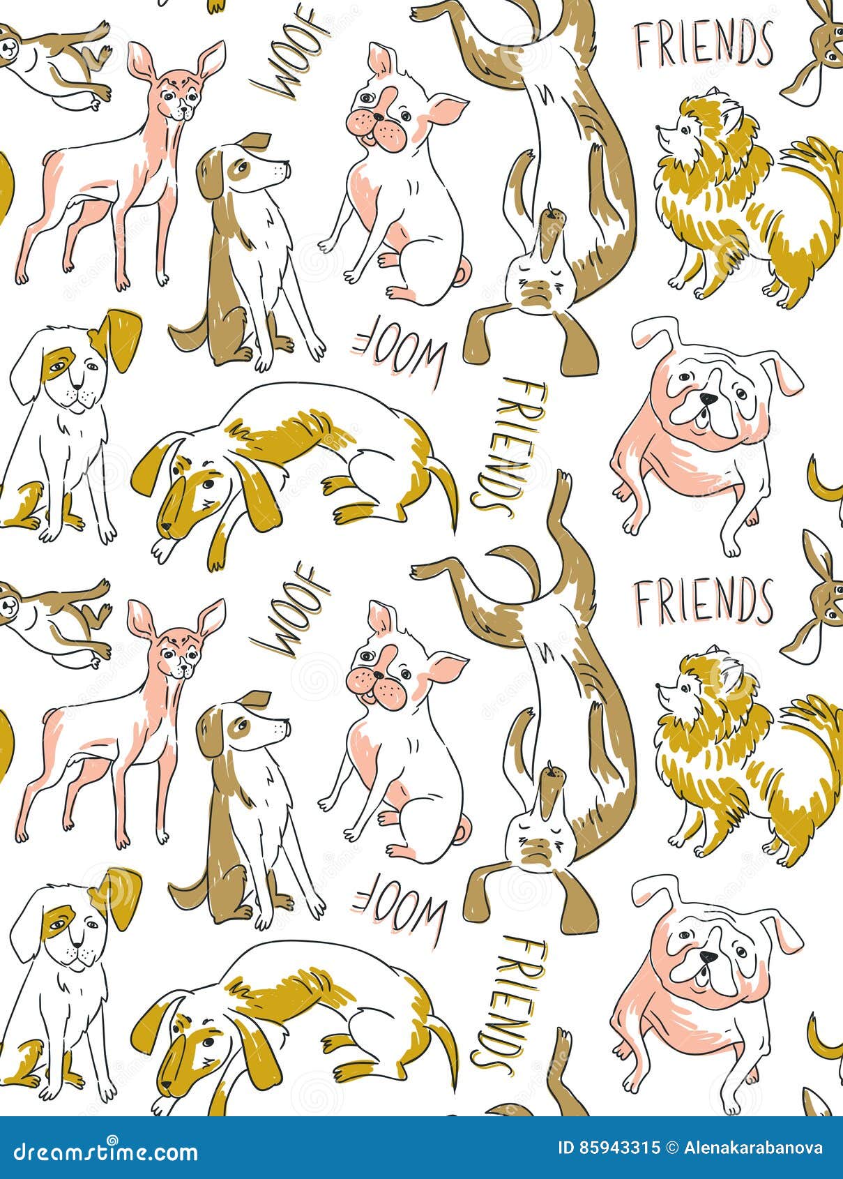 Dog Different Breeds Head Icons. Cartoon Dog Faces Set. Vector ...