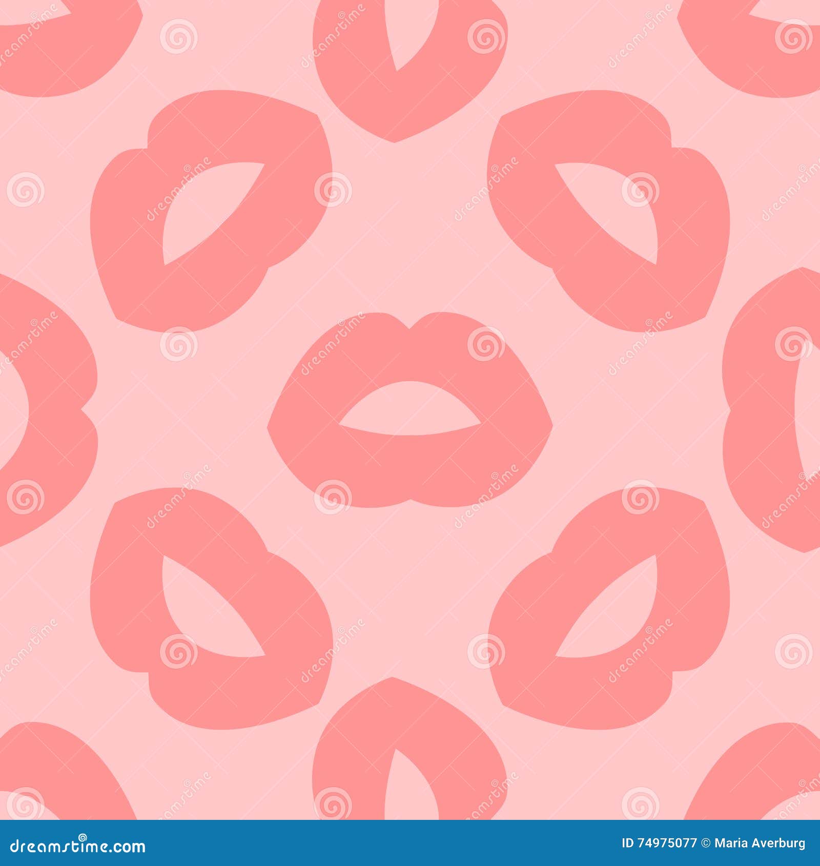 Vector Seamless Background. Lips Prints Stock Vector - Illustration of ...
