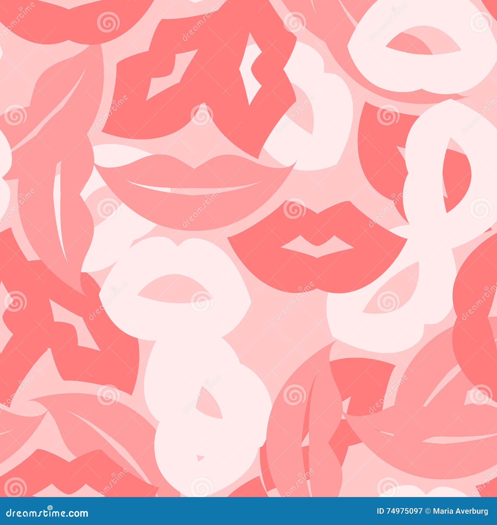 Vector Seamless Background. Lips Prints Stock Vector - Illustration of ...