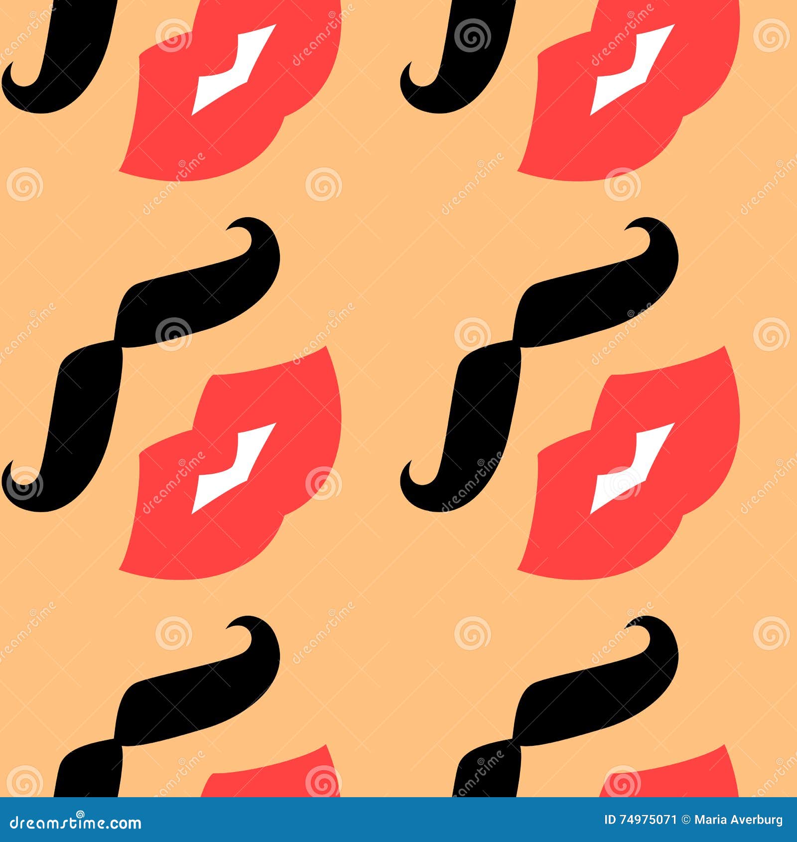 Vector Seamless Background. Lips Prints Stock Vector - Illustration of ...