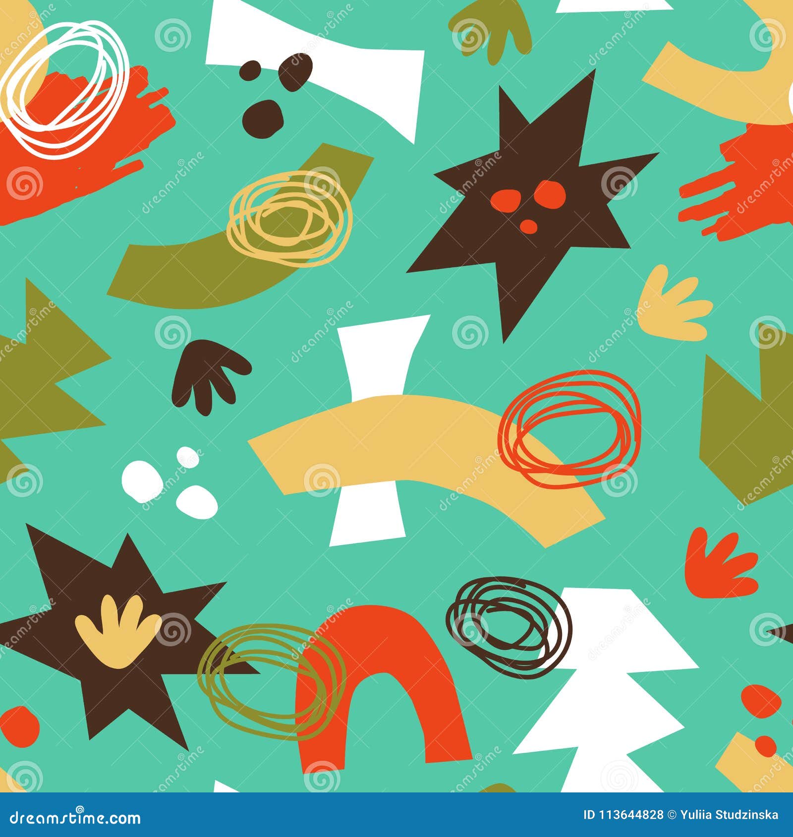 Crazy New Year Abstract Pattern Stock Vector - Illustration of collage ...