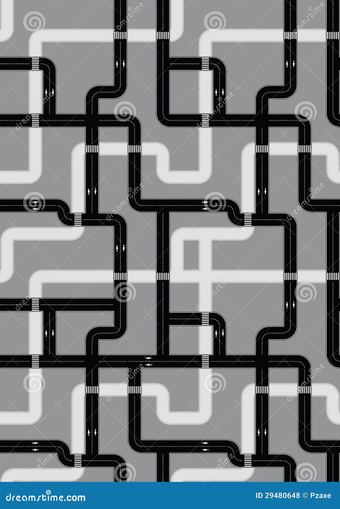 Vector Seamless Background - Roads and Footpaths Stock Vector ...