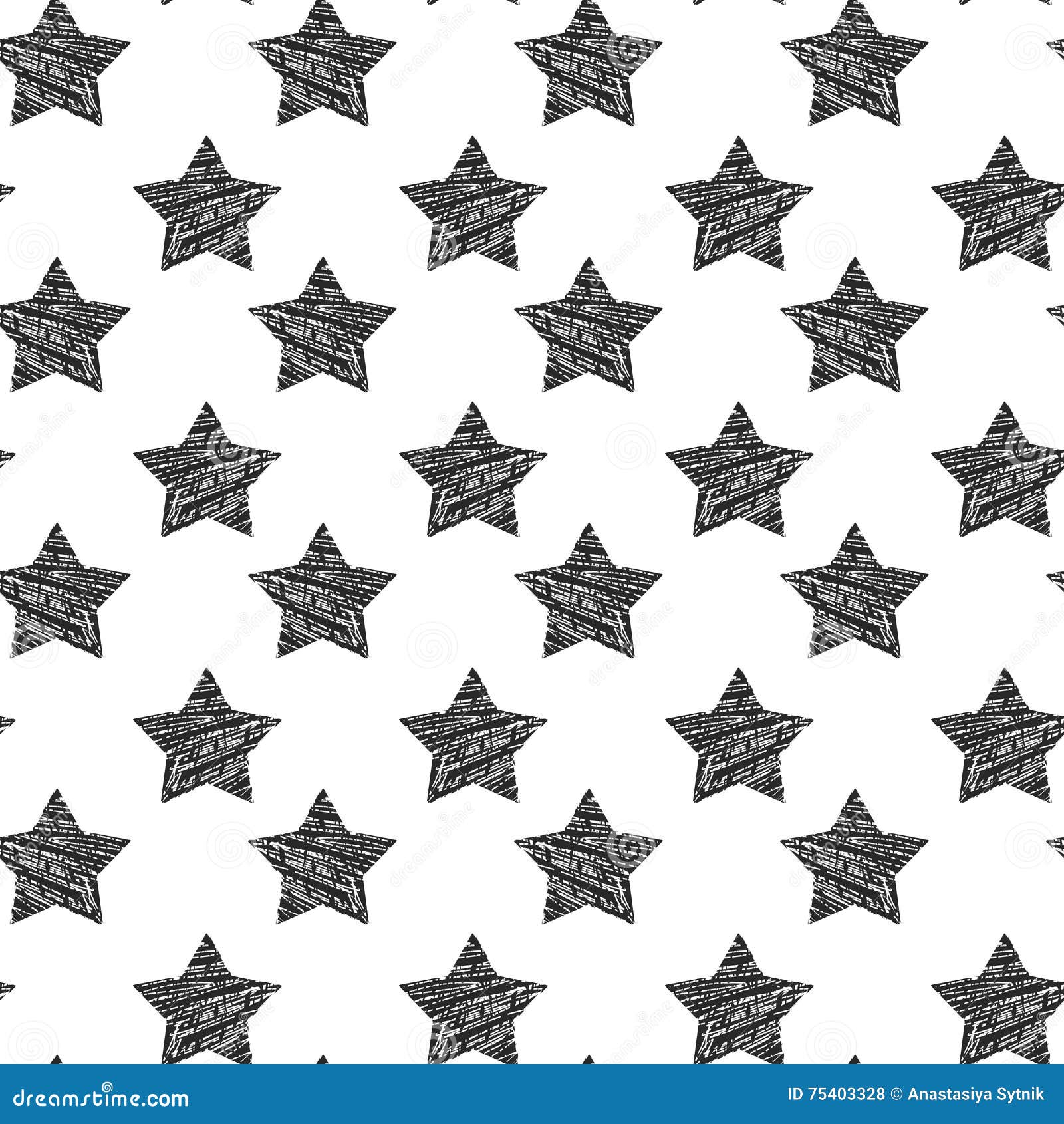 Vector Seamless Background with Stylish Retro Grunge Scratch Stars. Eps ...