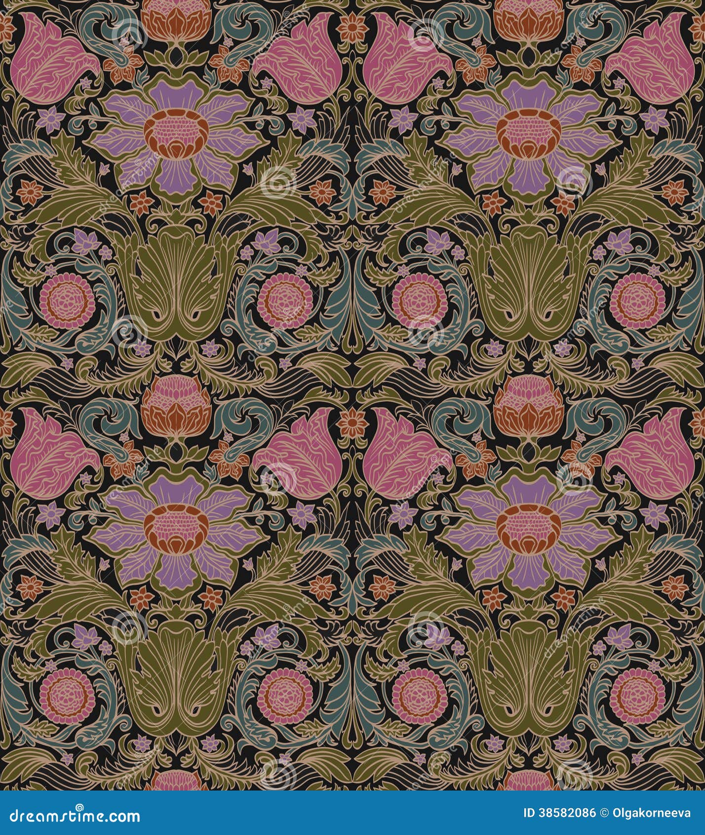 Seamless Baroque Pattern. Golden Pattern. Vintage Background For ...