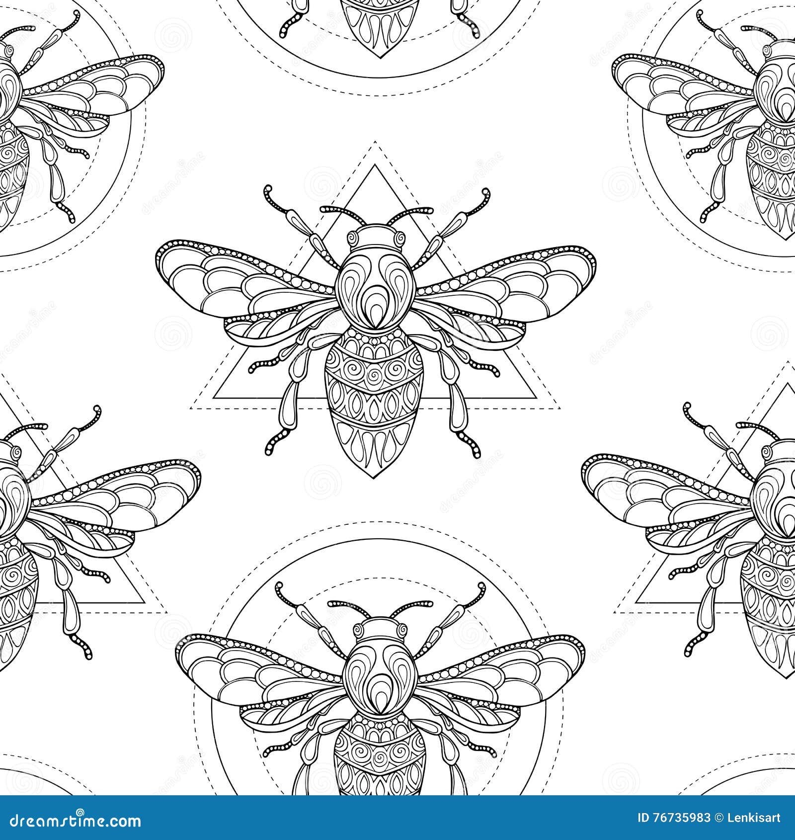 Vector Seamless Bee Pattern Stock Vector - Illustration of symbol ...