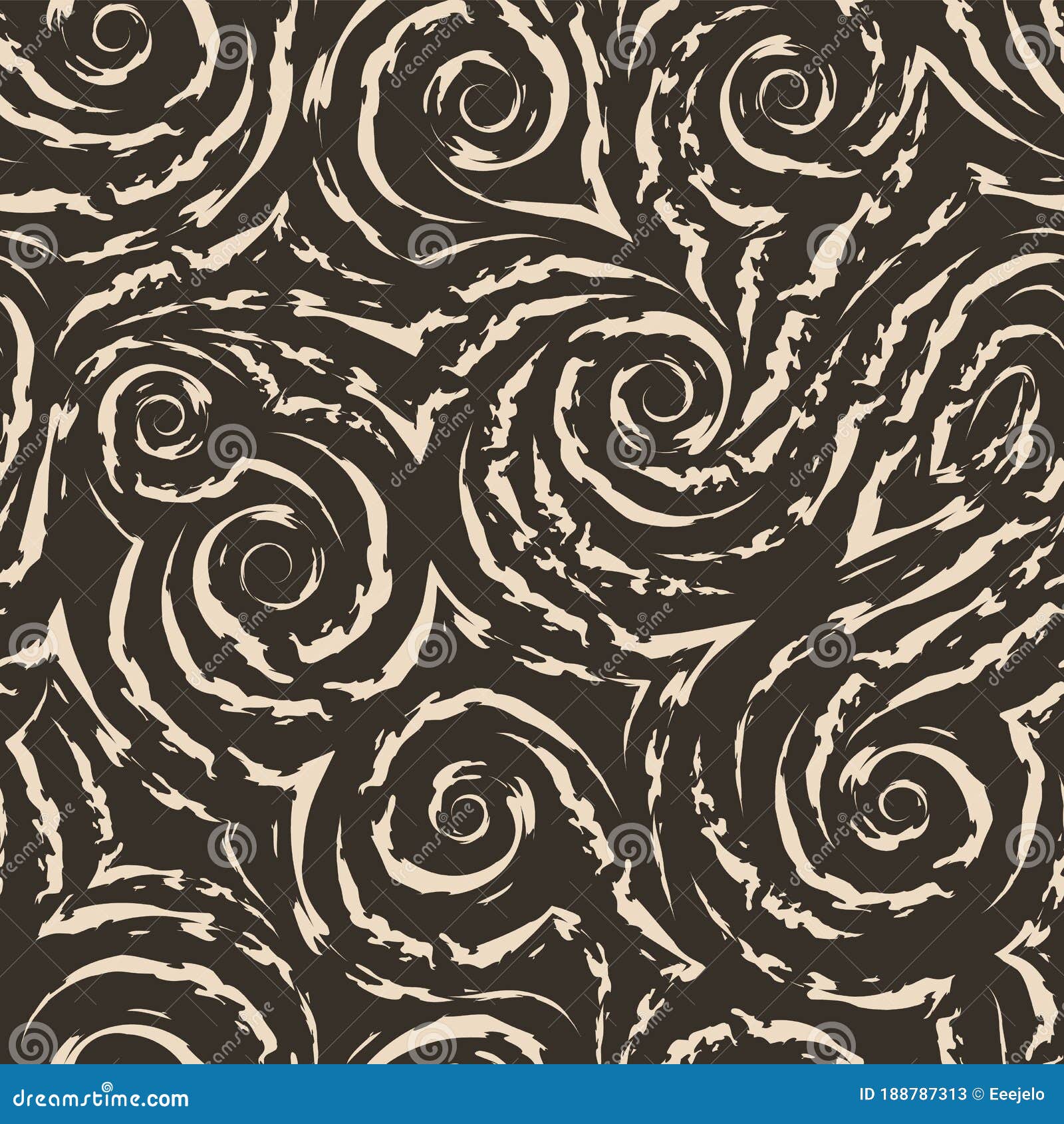 Vector Seamless Beige Texture in the Form of Spirals and Curls of Waves ...