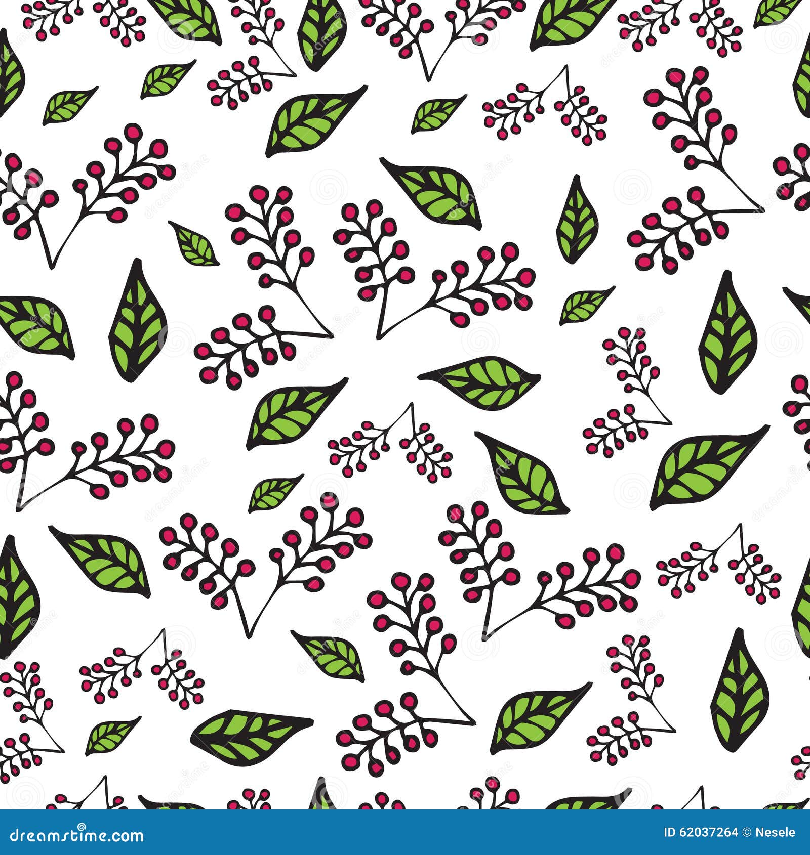 Vector Seamless Berry Pattern Stock Vector - Illustration of seamless ...