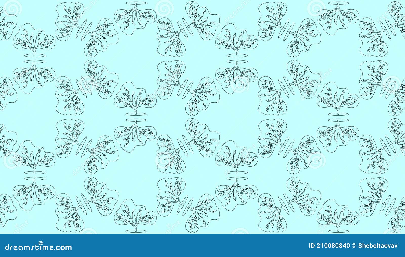 Vector Seamless Bicolor Pattern with Silhouettes of Black Tree with ...