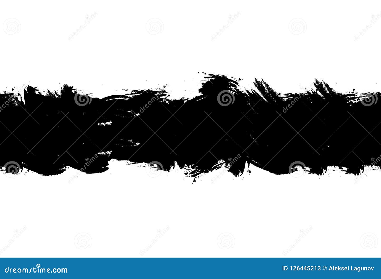 Vector Seamless Black Rough Brush Stroke, on White Background, Splatter ...